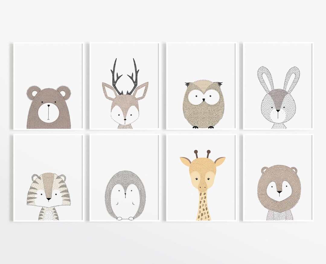 Animal Prints for Nursery, Neutral Nursery, Gender Neutral Nursery ...