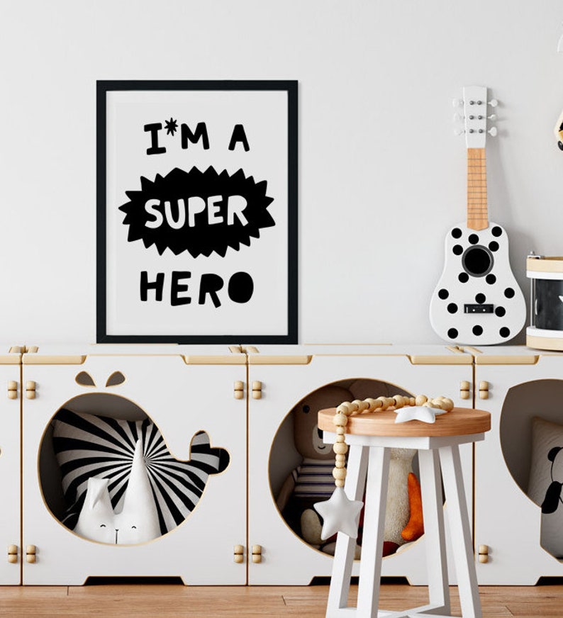 Superhero Prints Kids Room Decor Super Hero Kids Bedroom - Etsy