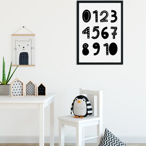 Alphabet and Numbers Art Print, ABC Print, Homeschool Prints, Black and ...