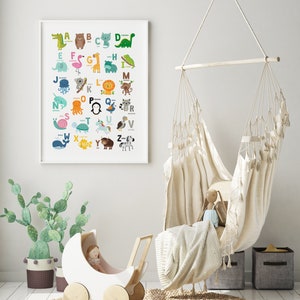 Animal Alphabet Print, Alphabet and Numbers Poster, Instant Download ...