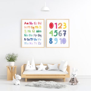Alphabet Numbers Colors Days Shapes Art Print, Instant Download ...