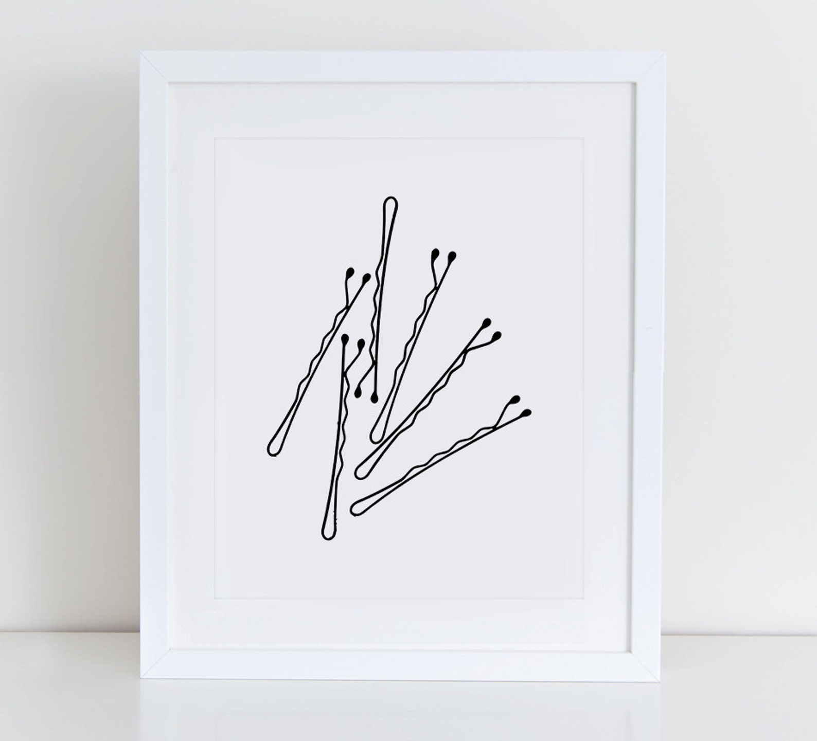Bobby Pins Art Print, Instant Download, Printable Wall Art, Minimalist ...