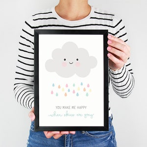 You Make Me Happy When Skies Are Gray Art Print, Nursery Art Print ...