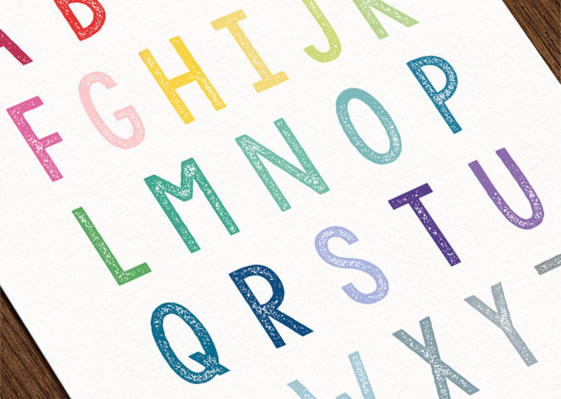 Alphabet Art Print Art Print Instant Download Nursery Art - Etsy