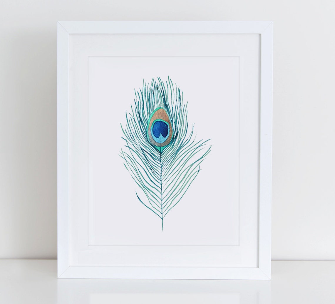Peacock Feather Art Print Instant Download Peacock Feathers - Etsy