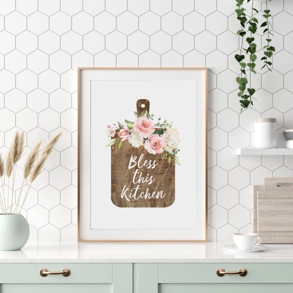 Bless This Kitchen Art Print Housewarming Gift Kitchen | Etsy