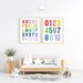 Alphabet Numbers Rainbow Art Print Instant Download Nursery - Etsy