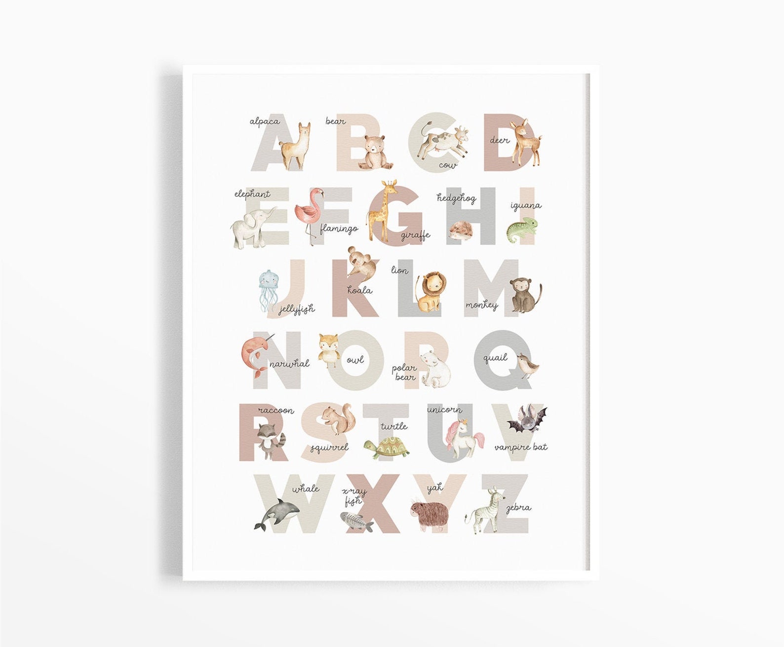 Animal Alphabet Print Instant Download Educational Prints | Etsy