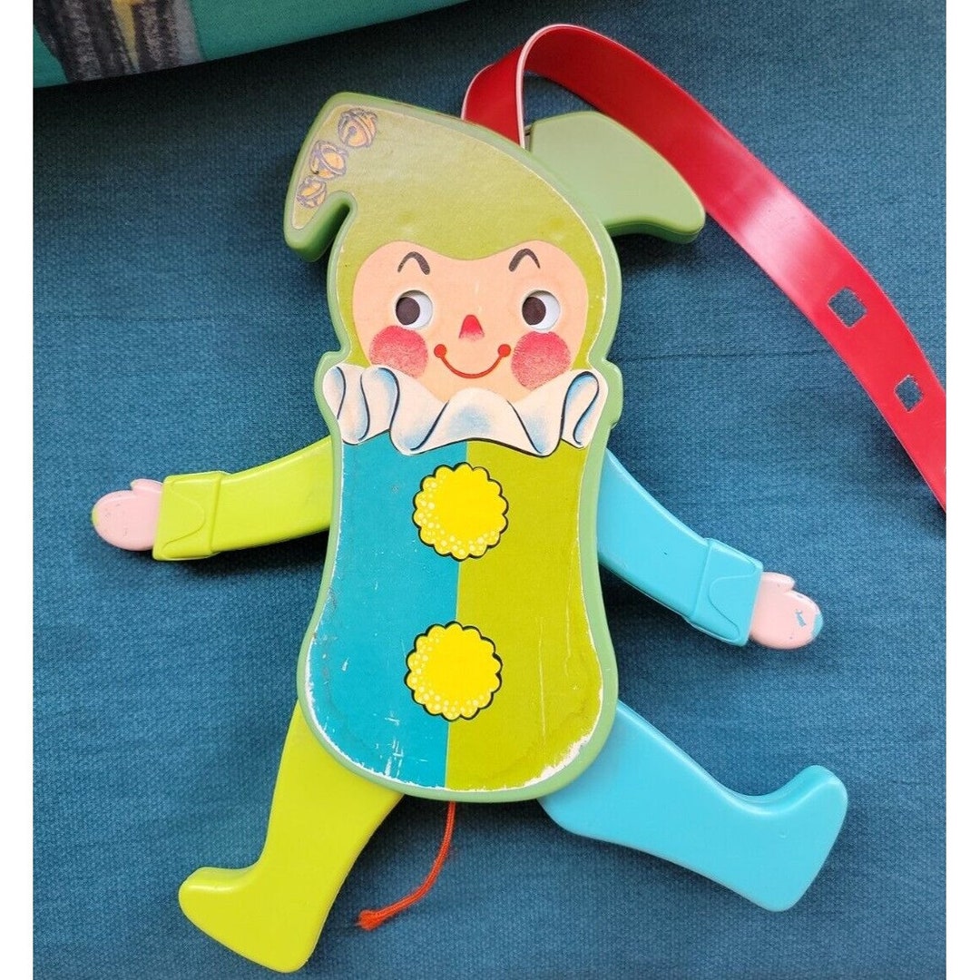 Vintage 1969 Fisher Price Jolly Jumping Jack 145 Pull String Crib Toy ...
