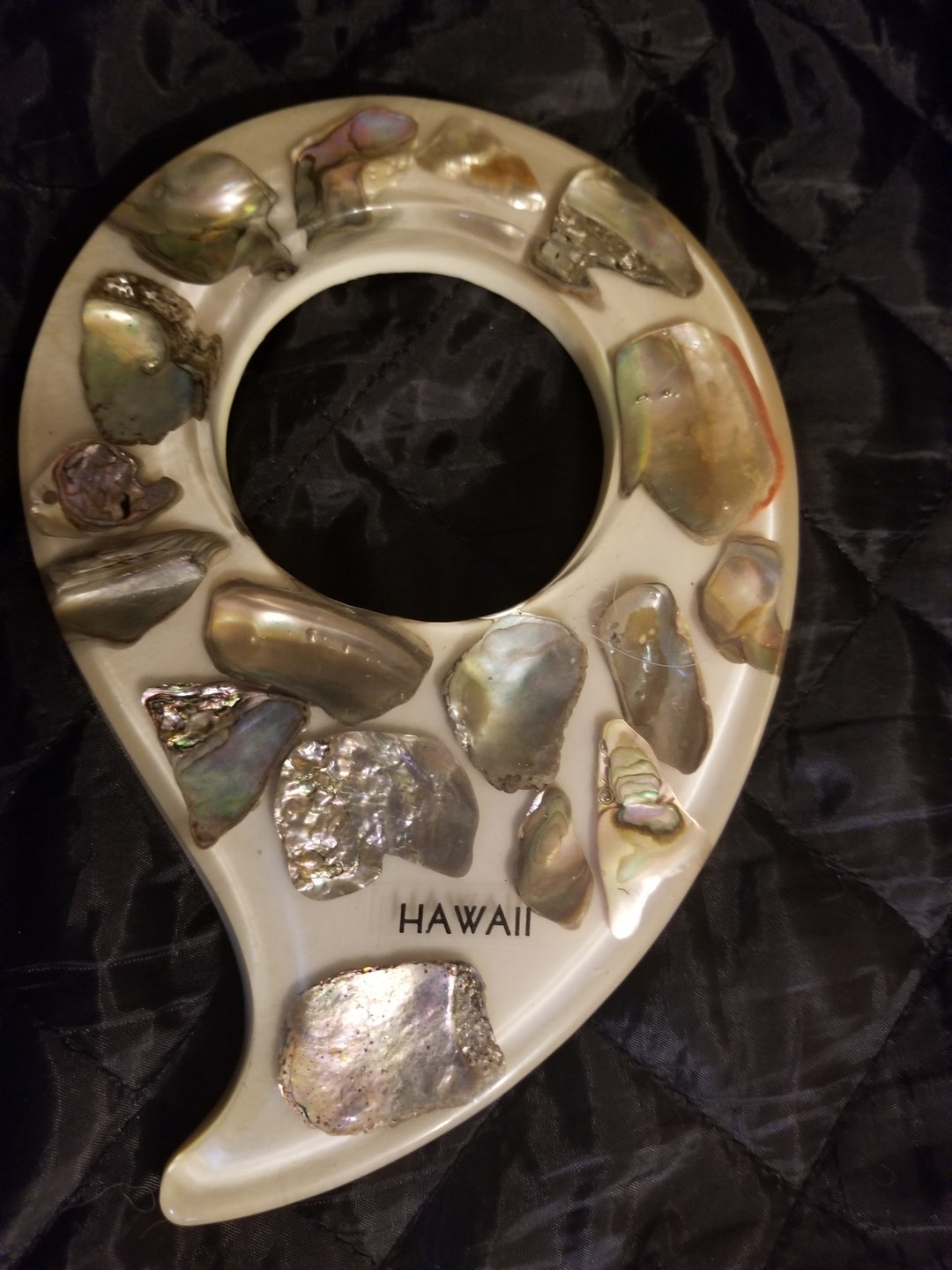 Vintage Abalone and Resin Souvenir Trivet - Etsy