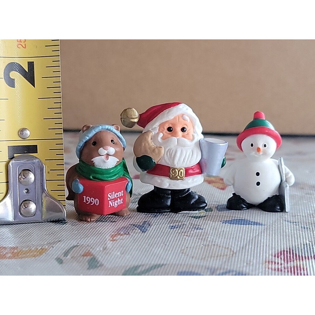Vintage Hallmark Merry Miniatures Lot of 3 Tiny Christmas Decor Figures ...