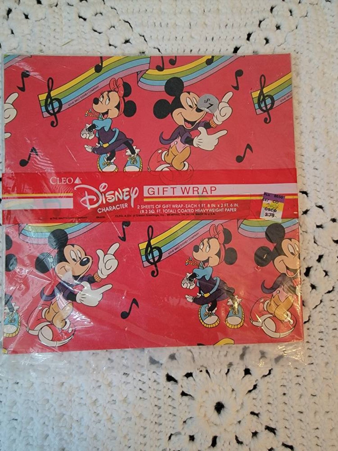 NIP Minnie and Mickey Mouse Gift Wrap - Etsy