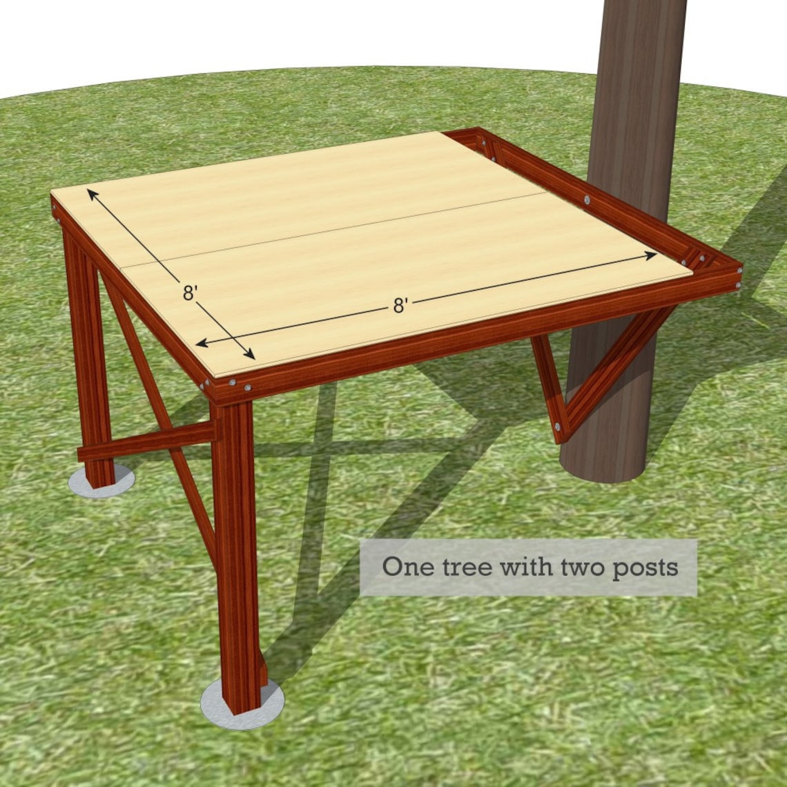 8'x8' Platform Plans | Treehouses and Free Standing Forts - Etsy