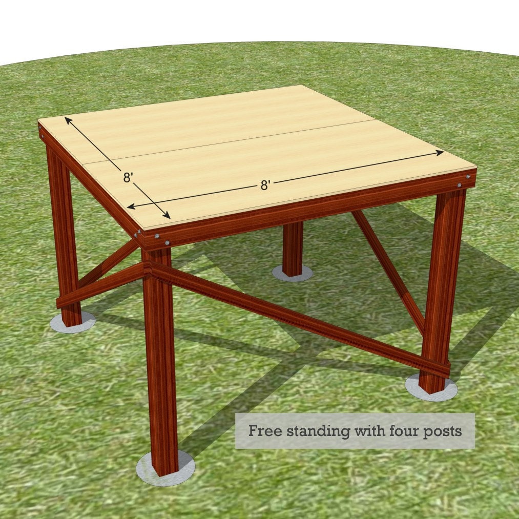 8'x8' Platform Plans | Treehouses and Free Standing Forts - Etsy