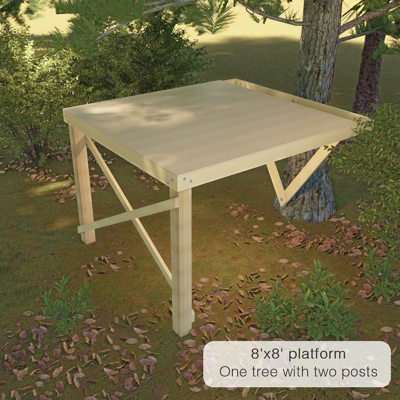 8'x8' Platform Plans | Treehouses and Free Standing Forts - Etsy