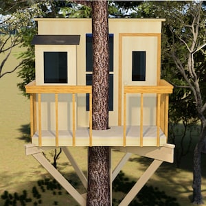 Kauri Treehouse Plans | 1 Tree or Free Standing - Etsy
