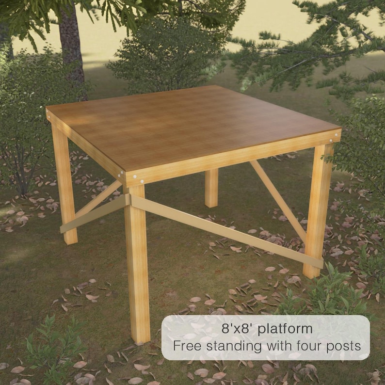 8'x8' Platform Plans | Treehouses and Free Standing Forts - Etsy