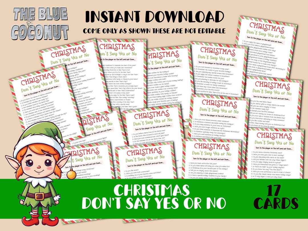 17 Festive Forbidden Word Challenge Don't Say Yes or No Game Challenge ...