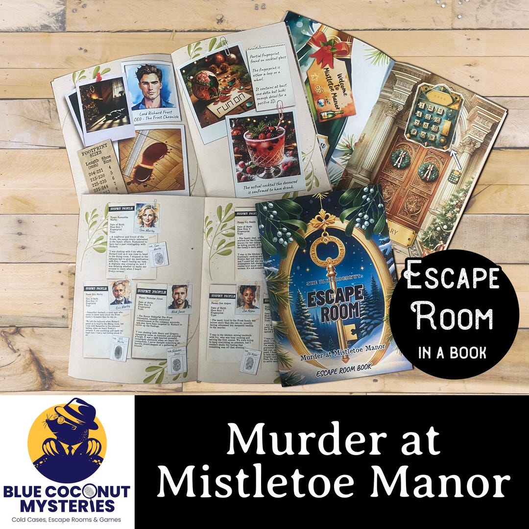Christmas Murder at the Manor Escape Room in a Book, Tabletop Puzzles ...