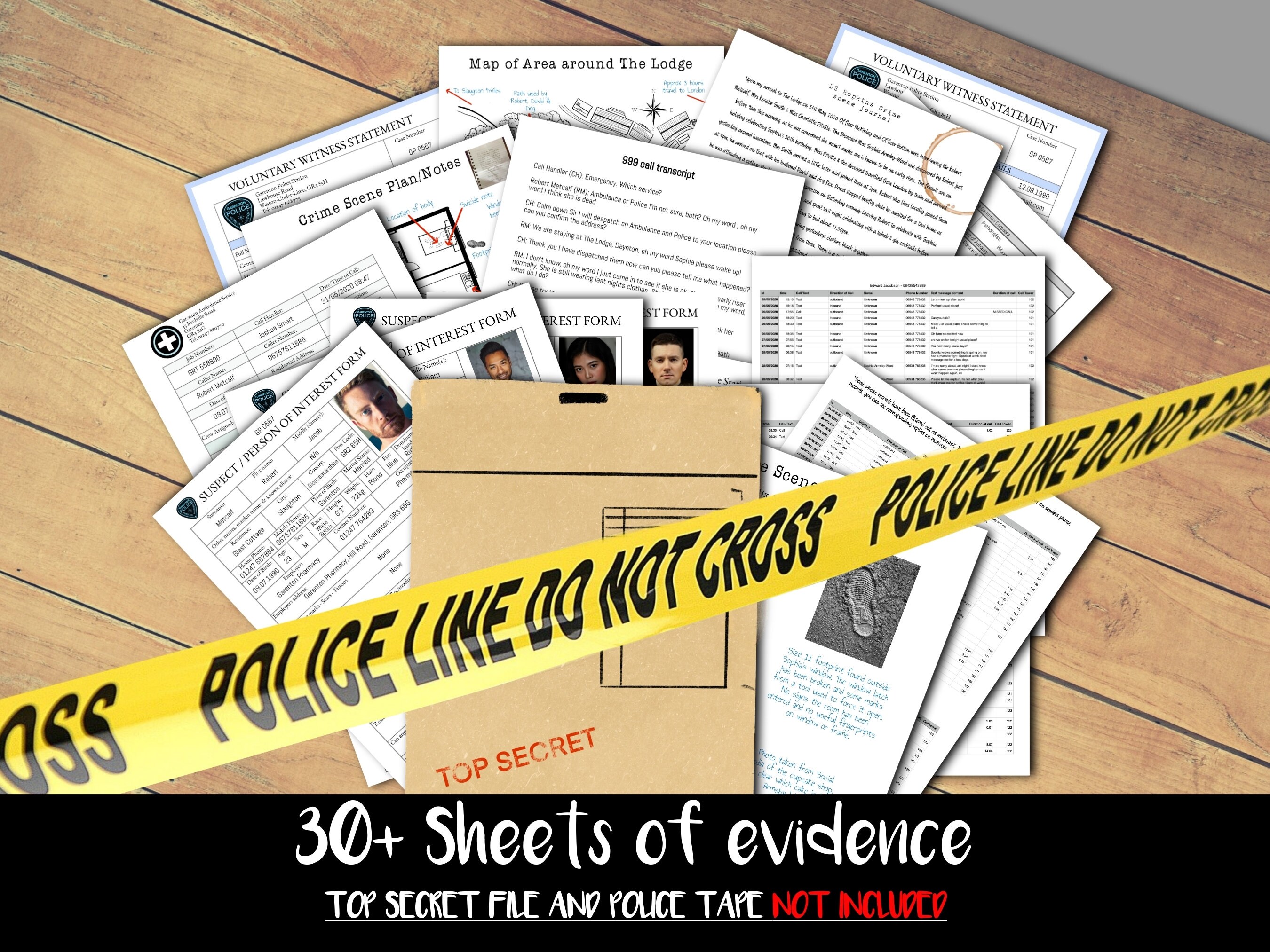 Tabletop Detective Case File Crime Cold Case Murder POSTED - Etsy UK