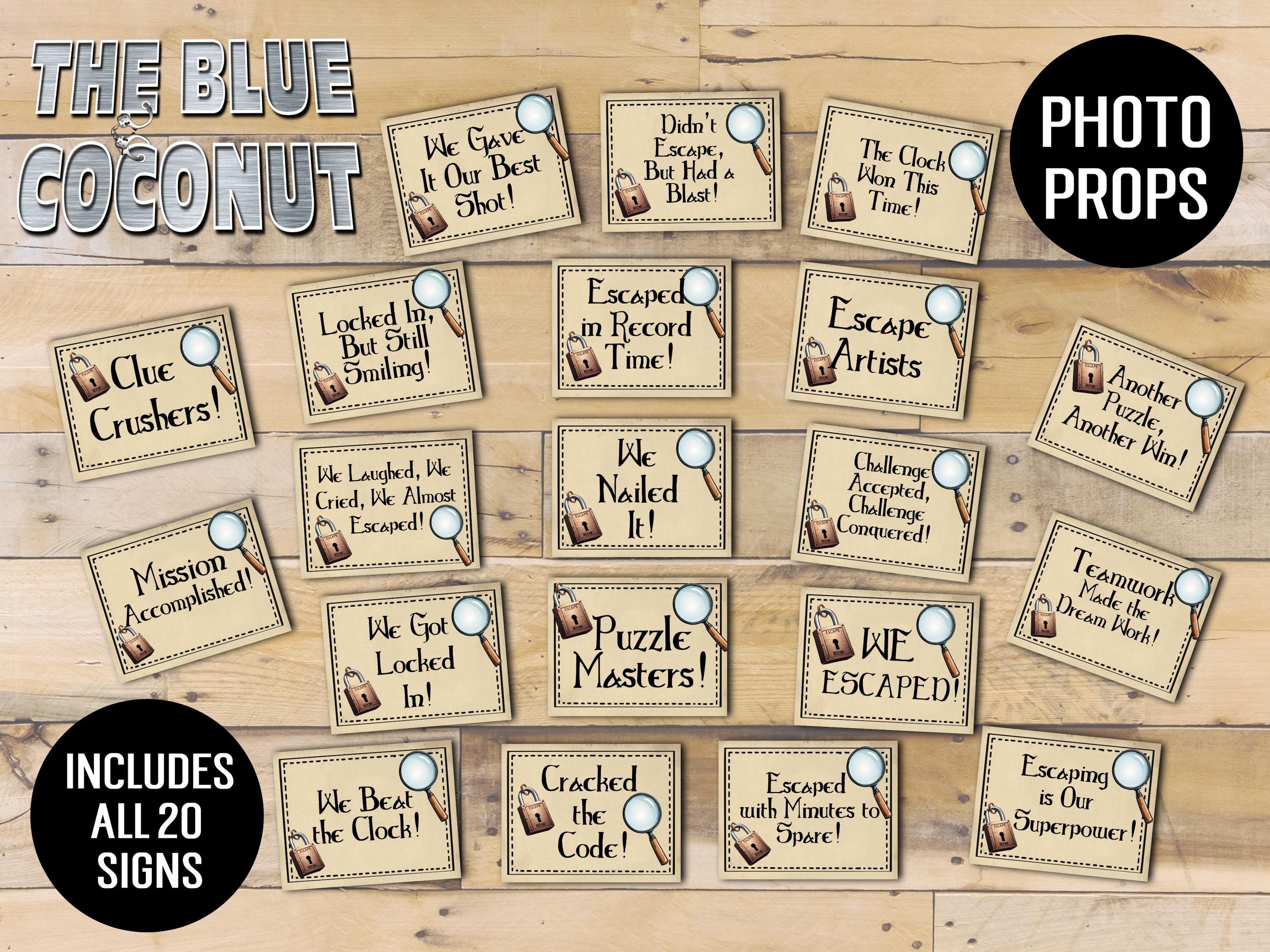 Escape Room Photo Booth Props: Fun Printable Signs (digital Download ...