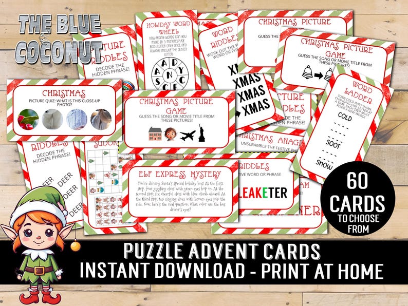 60 Puzzle Advent Cards A Challenge for Every Day 'til Christmas ...