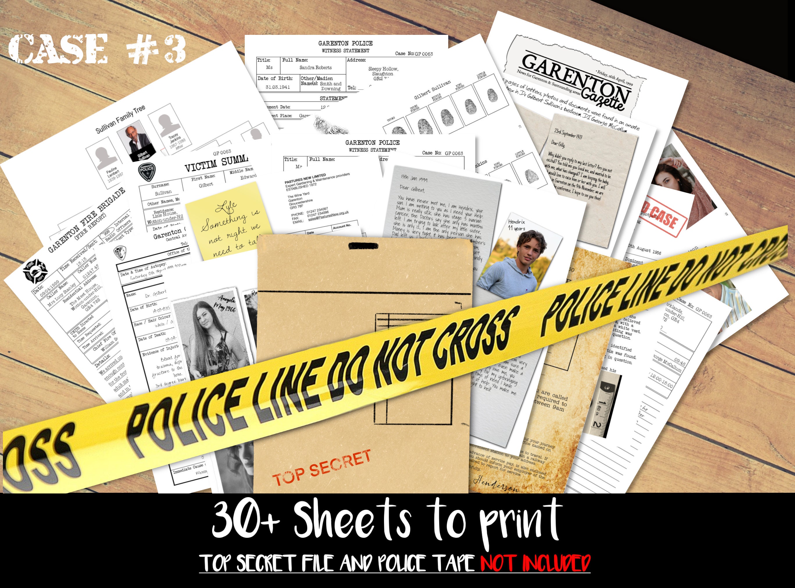 Tabletop Detective Case File Crime Cold Case Murder Print - Etsy