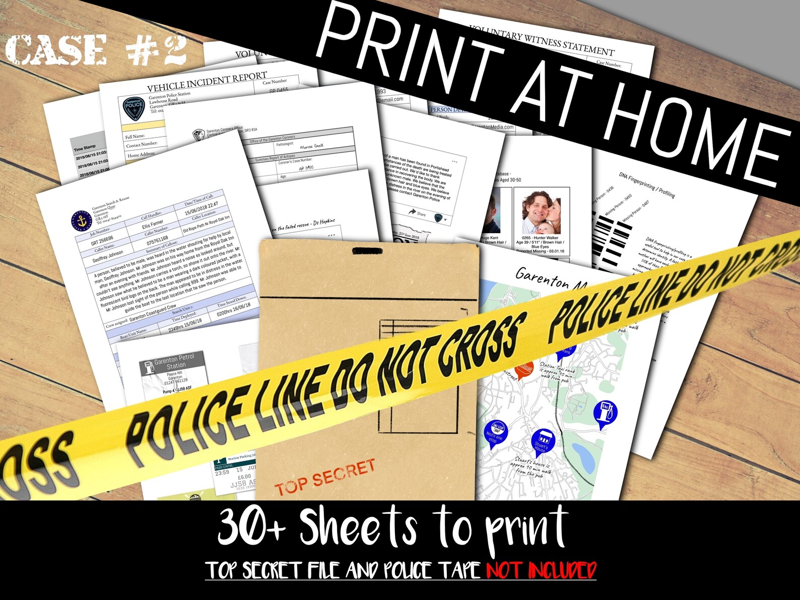 Tabletop Detective Case File, Crime Cold Case 2 Murder, Print and Solve ...