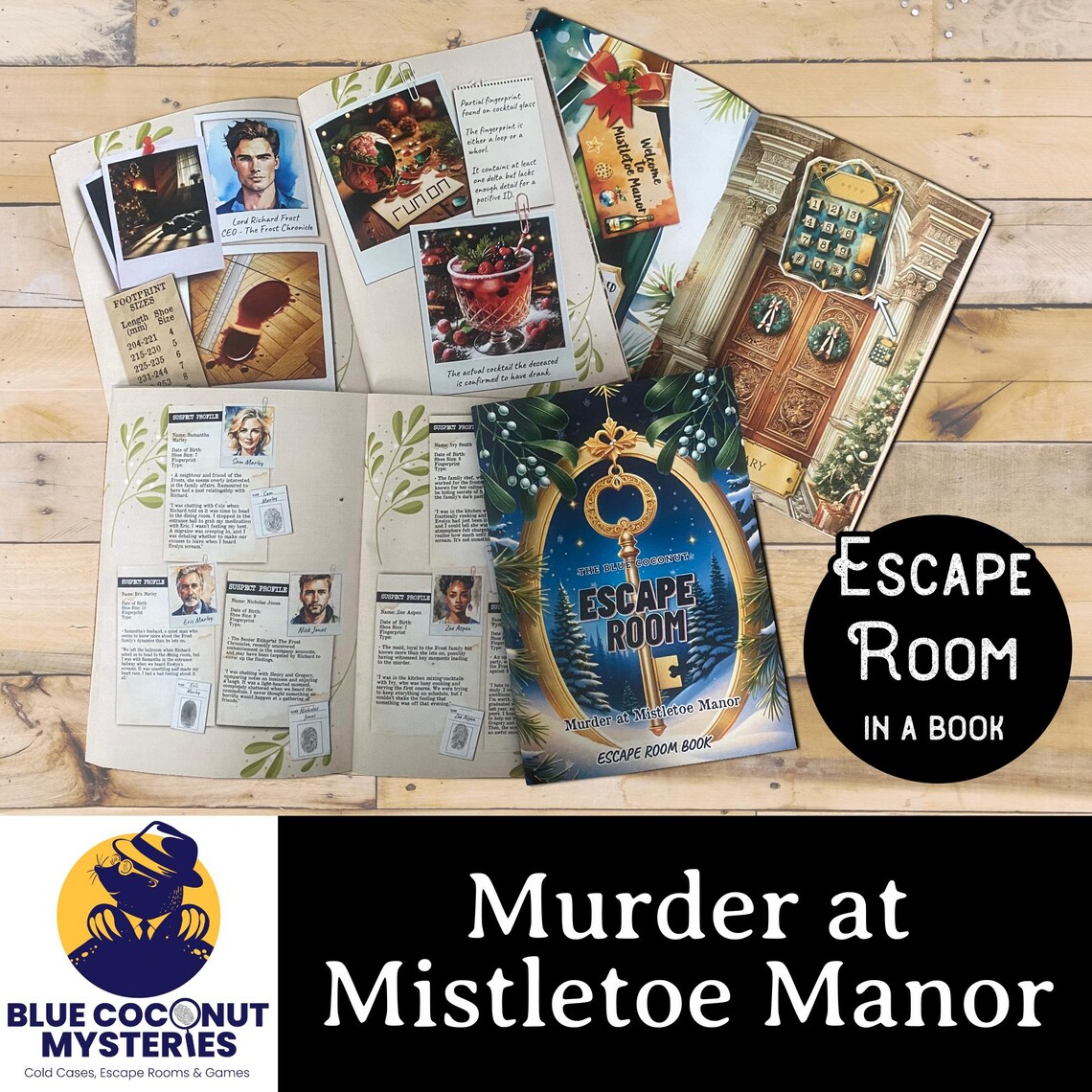 Christmas Murder at the Manor Escape Room in a Book, Tabletop Puzzles ...
