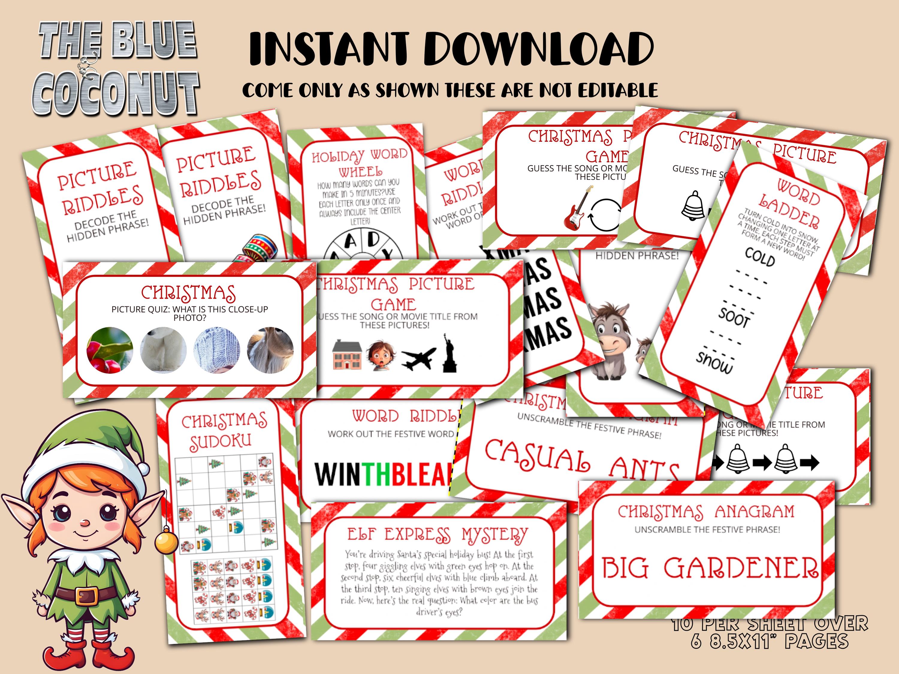 60 Puzzle Advent Cards A Challenge for Every Day 'til Christmas ...