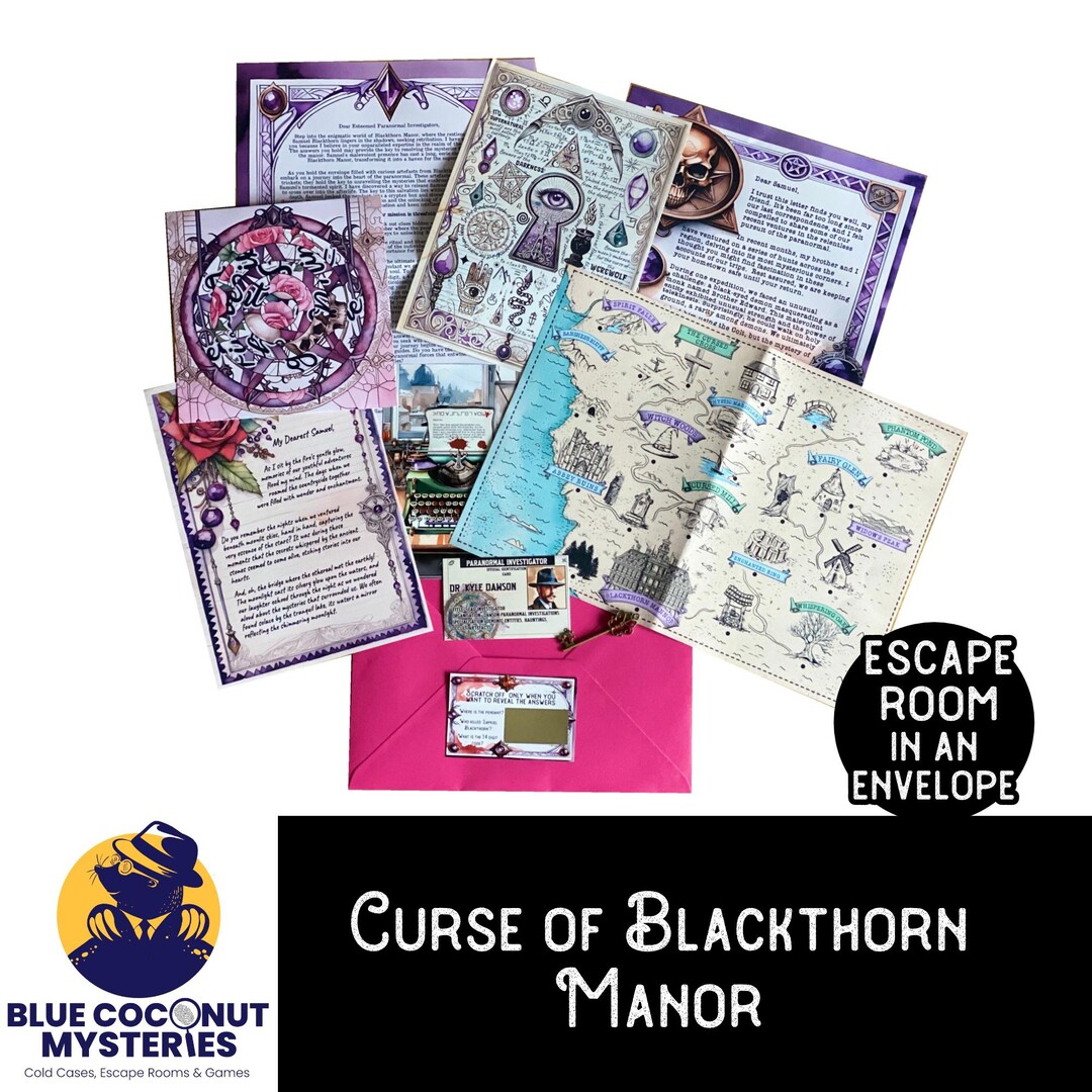 Blackthorn Manor Escape Room Family Game, Supernatural Murder Mystery ...