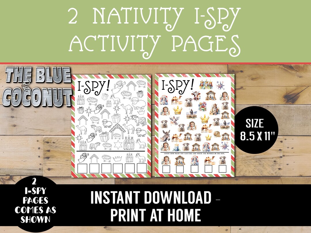 2 Nativity I-spy Activity Pages Nativity I Spy Nativity Game | Color ...