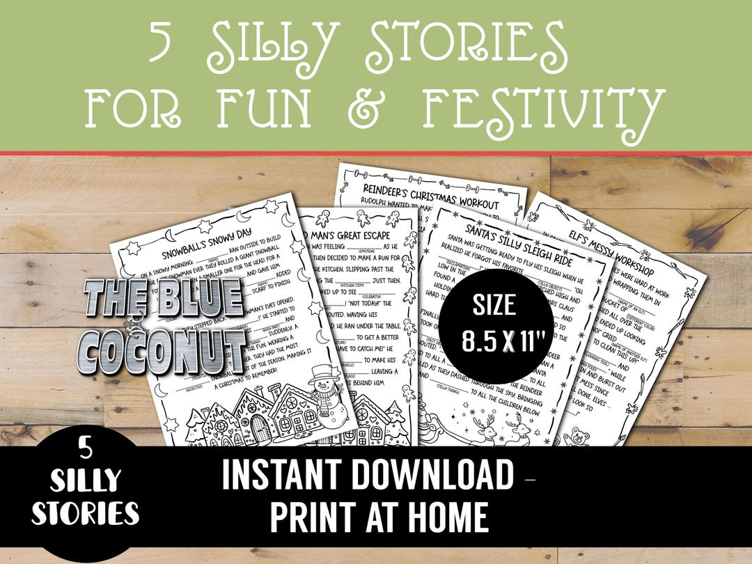 Silly Christmas Fill-in-the-blank Stories & Coloring Pages Printable ...