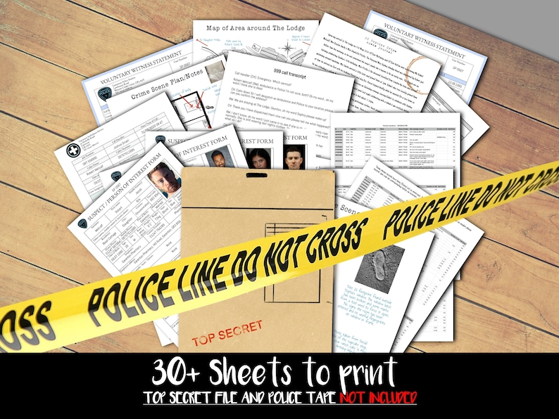 Crime Cold Case Murder Tabletop Detective Case File | Etsy UK