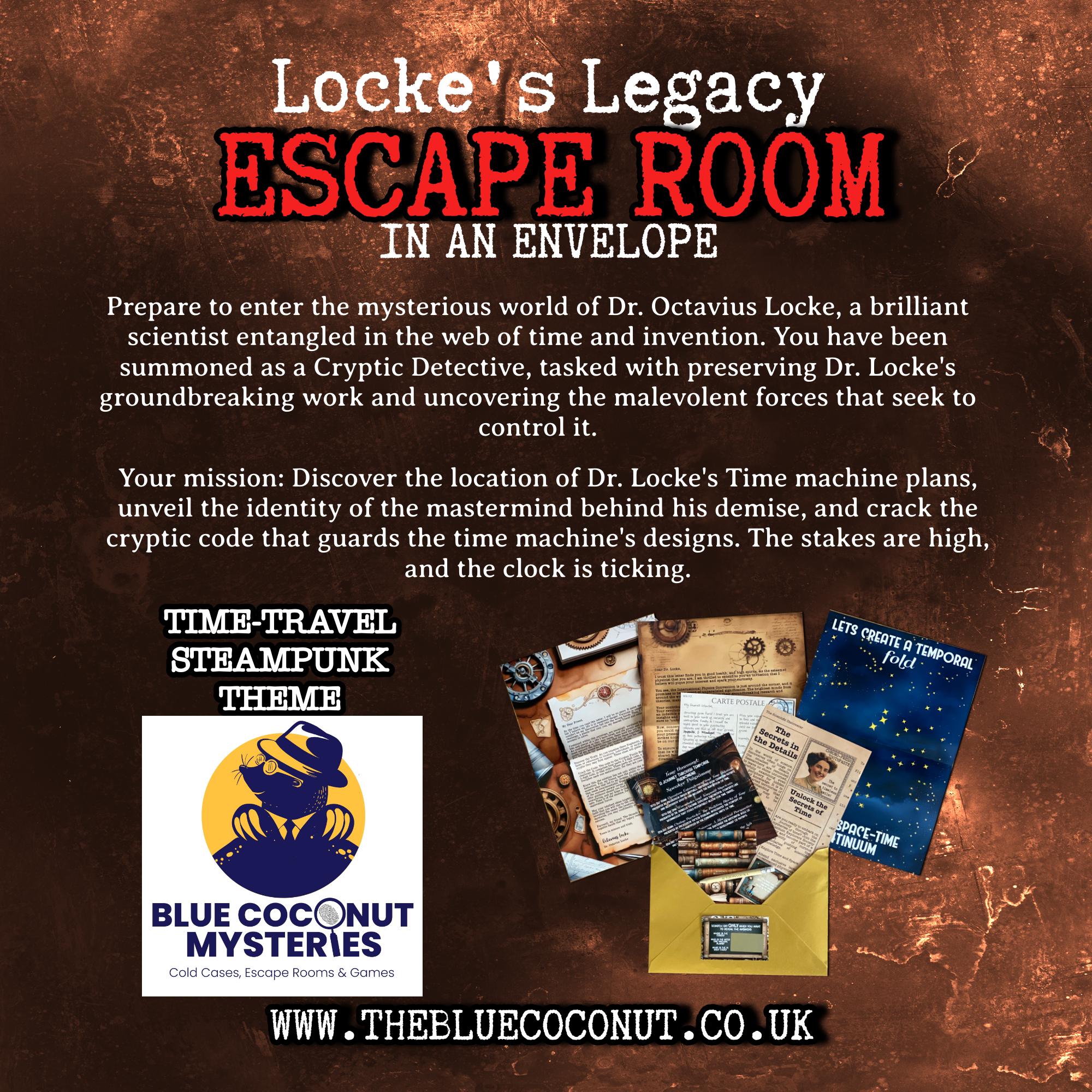 Locke's Legacy Escape Room, Steampunk Time Machine, Tabletop Brain ...
