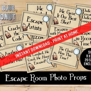 Escape Room Photo Booth Props: Fun Printable Signs (digital Download ...