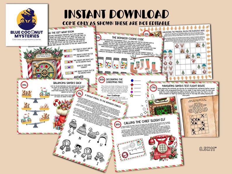 Christmas Advent Escape Room for Kids – 24 Day Printable Puzzle ...