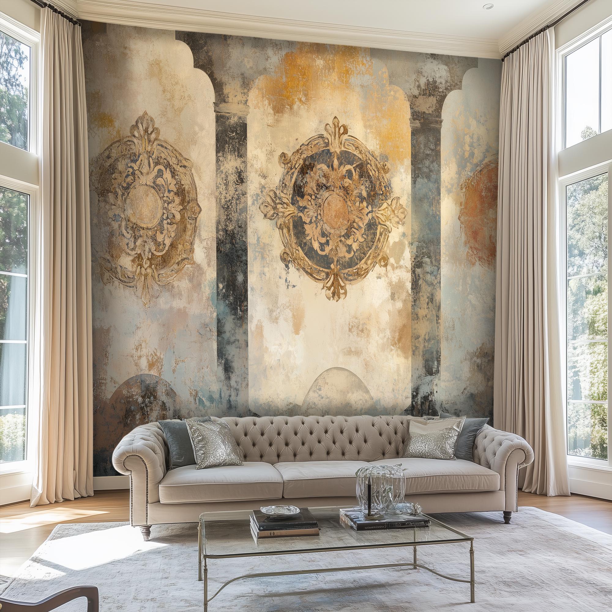 Antique Fresco Wall Mural: Elegant Aged Texture With Classical ...