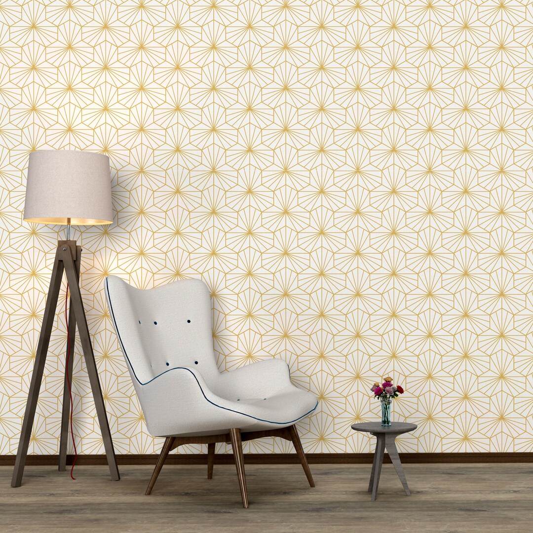 Scandinavian Geometric Wallpaper Rolls, Retro Peel Stick Wallpaper ...