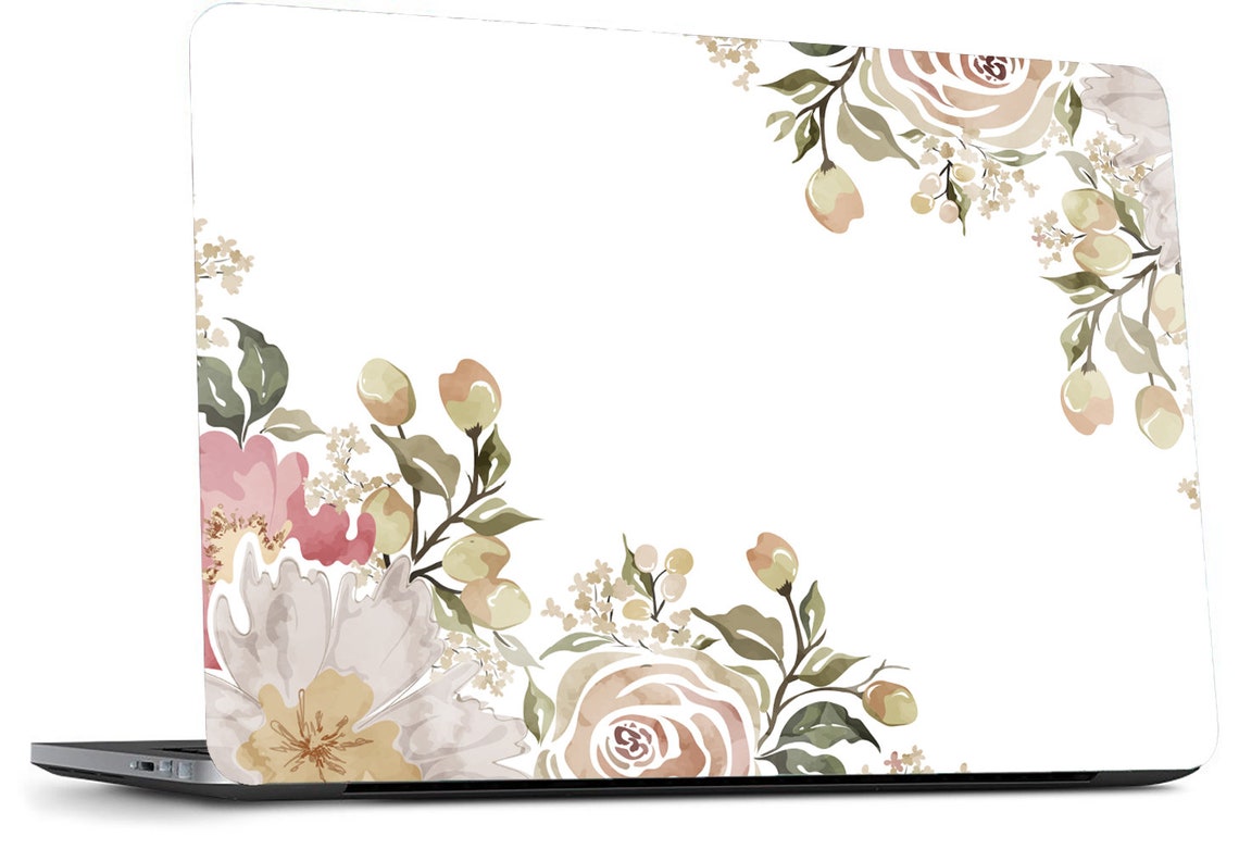 Floral Watercolor Laptop Skin Beautiful Flowers Vinyl Decal | Etsy
