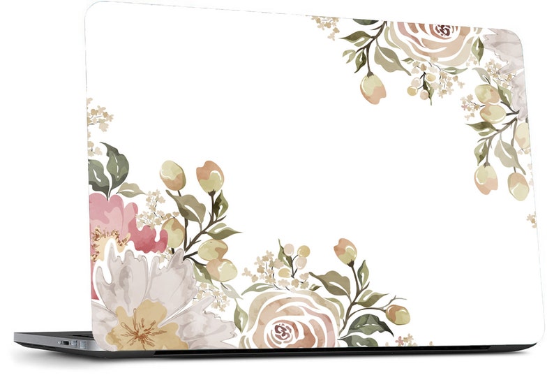 Floral Watercolor Laptop Skin Beautiful Flowers Vinyl Decal - Etsy