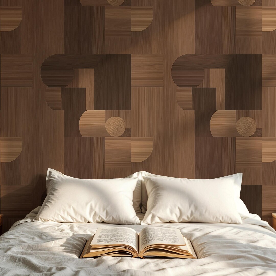 Japandi Industrial Oak Panel Wallpaper – Peel and Stick Wood Textures ...