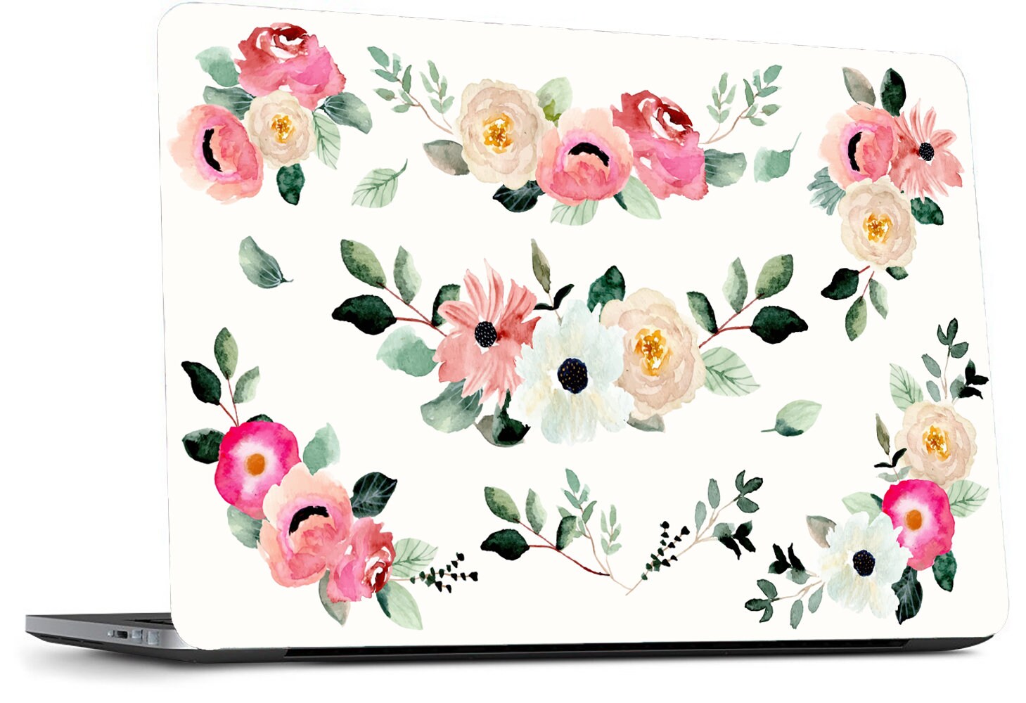 Watercolor Floral Laptop Skin Flowers Vinyl Decal Sticker Dell - Etsy UK