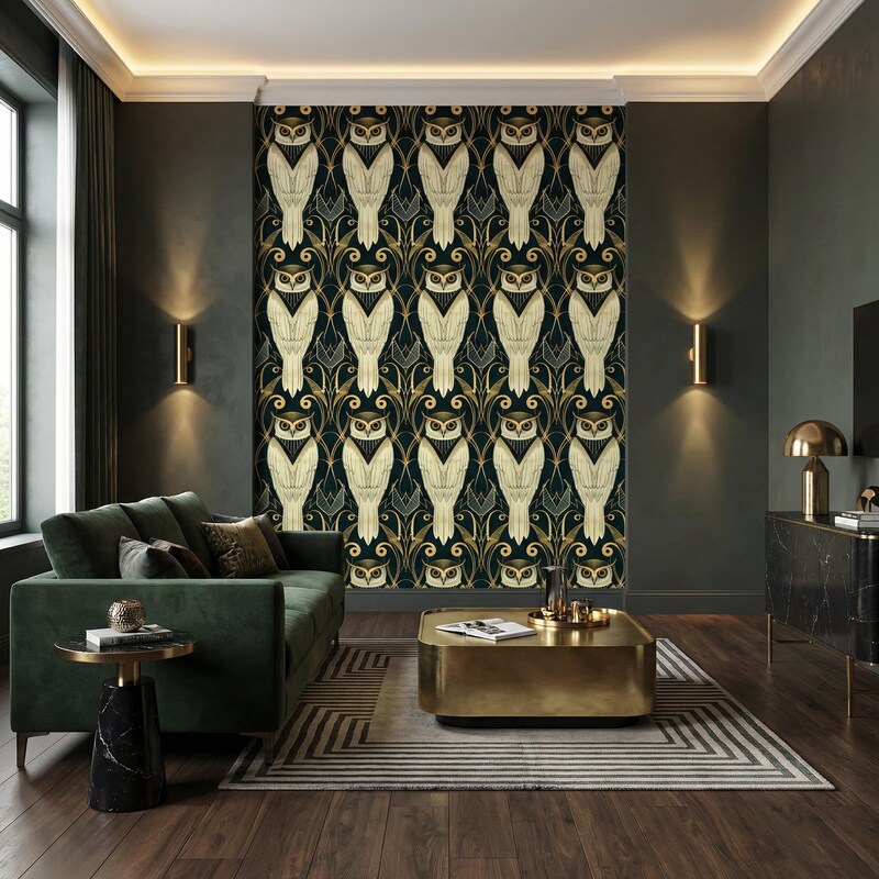 Owls Wallpaper Mural - Etsy