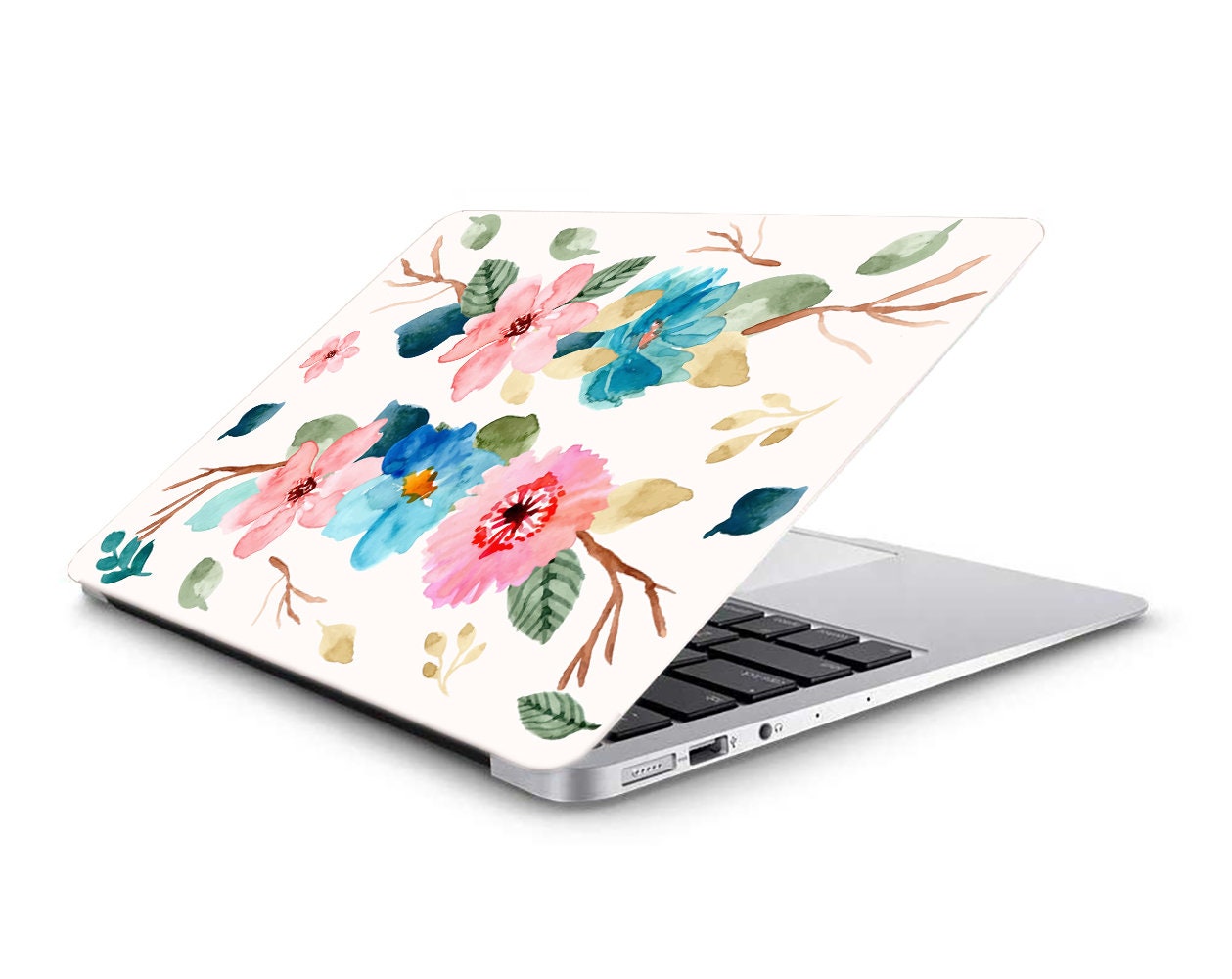 Watercolor Floral Laptop Skin Flowers Vinyl Decal Sticker Dell | Etsy