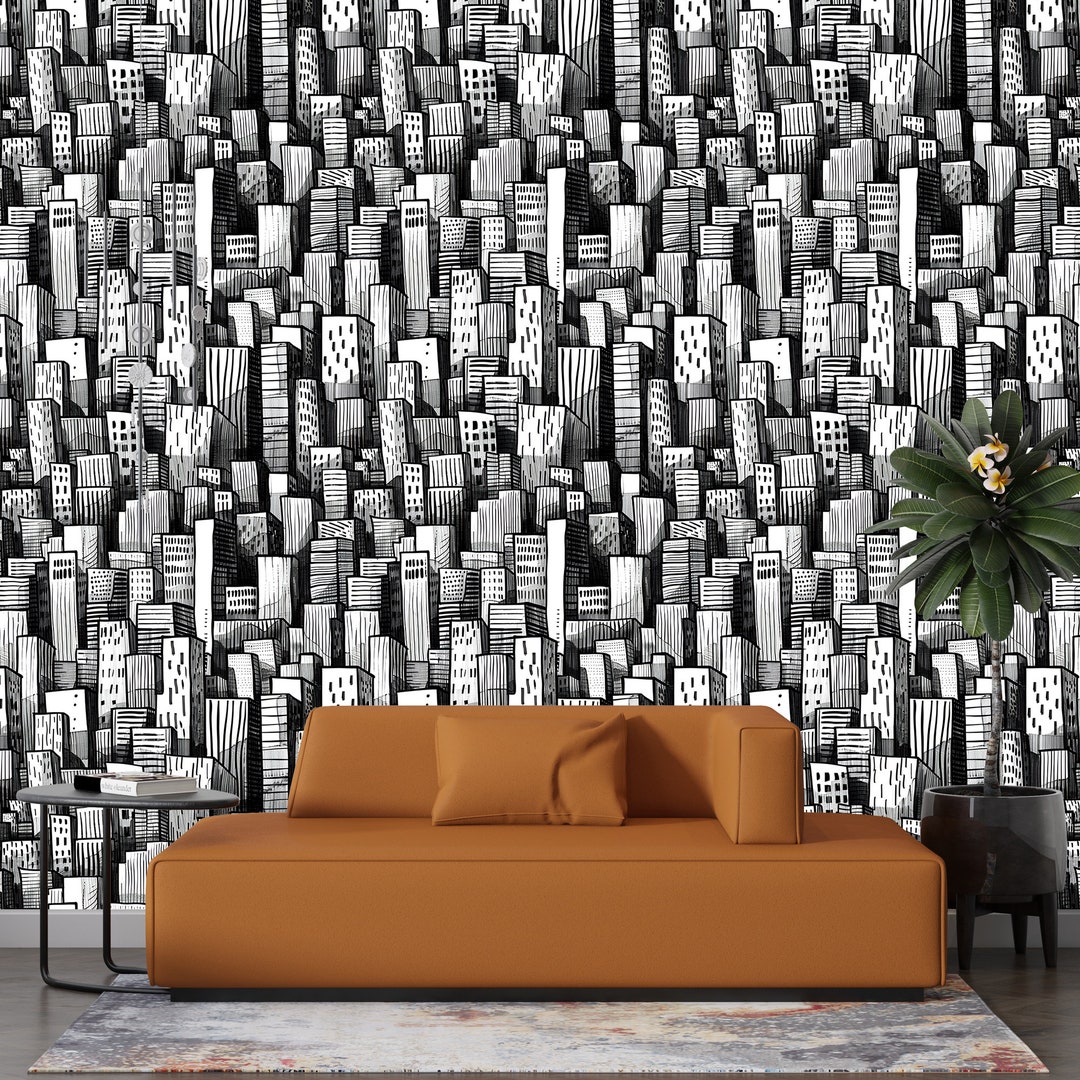 Black White Abstract Wall Mural Funky Pop Art Wallpaper Black White ...
