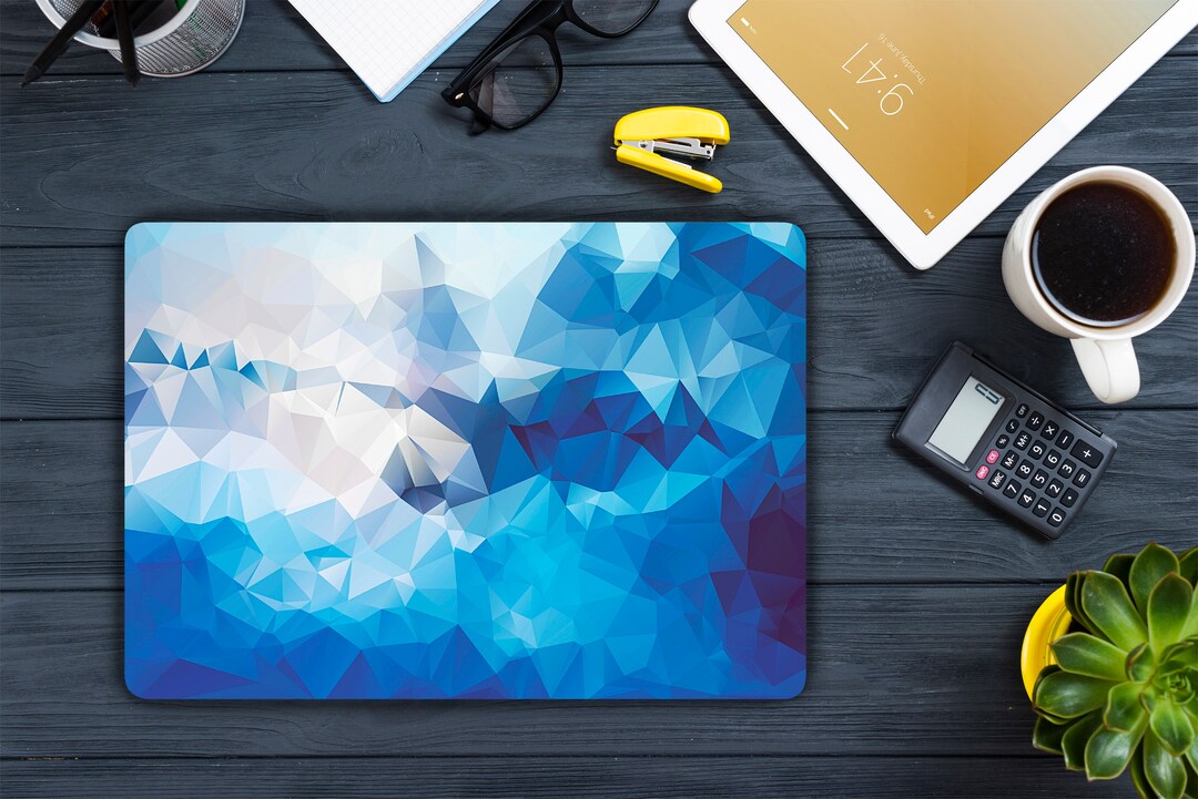 Triangle Laptop Skin Blue Abstract Geometric Vinyl Decal Sticker Dell ...