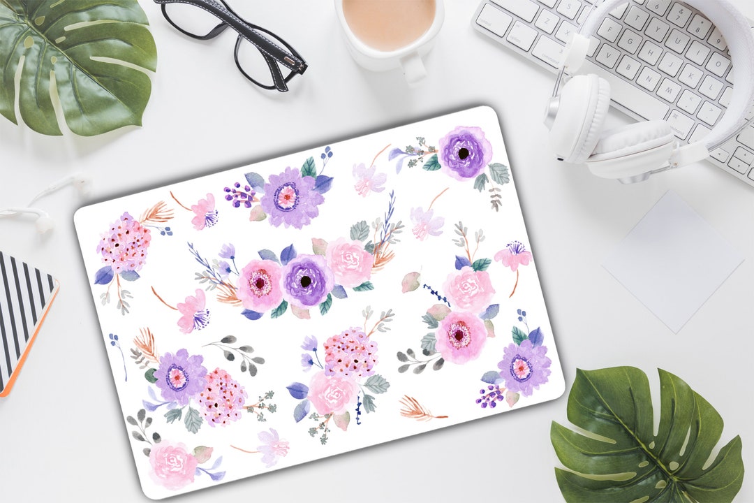 Watercolor Floral Laptop Skin Flowers Vinyl Decal Sticker Dell Inspiron ...
