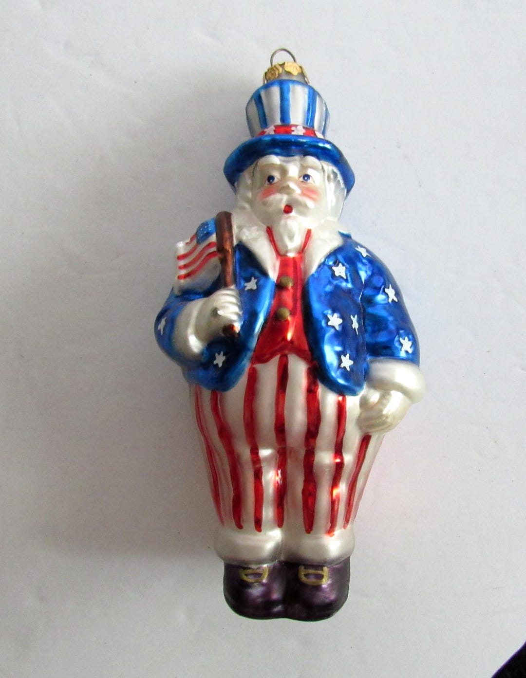 Large Blown Glass Uncle Sam Christmas Ornament - Etsy