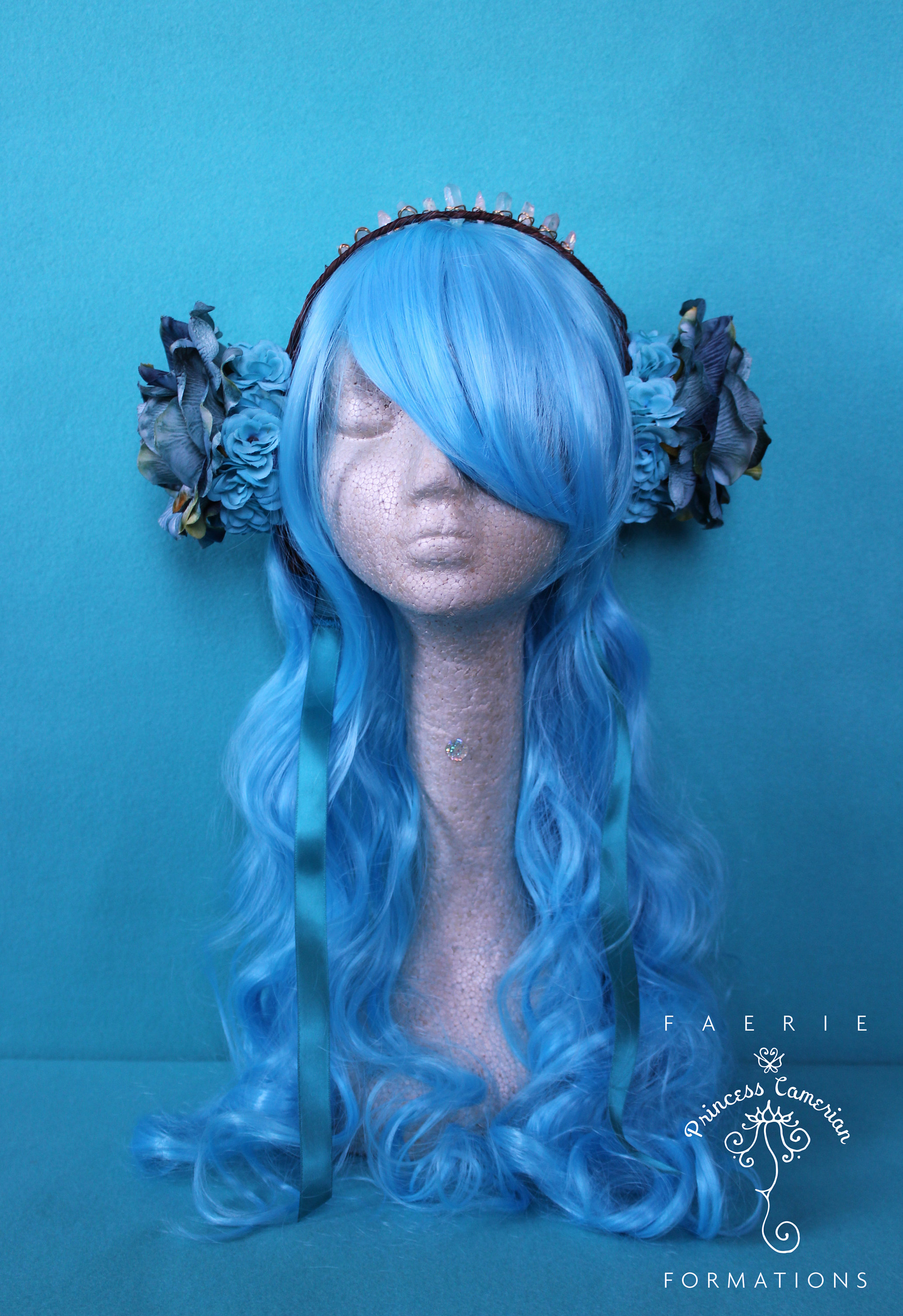 Floral Fairy Crystal Crown {teal} - Etsy
